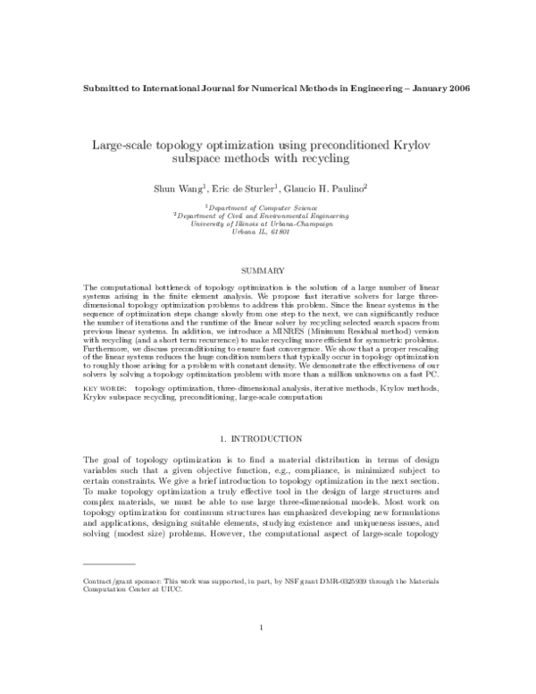 (PDF) Efficient Topology Optimization with Recycling (PDF) Efficient Topology Optimization with Recycling