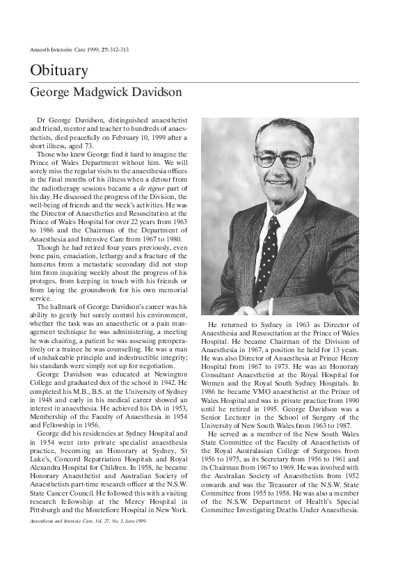 (PDF) George Madgwick Davidson