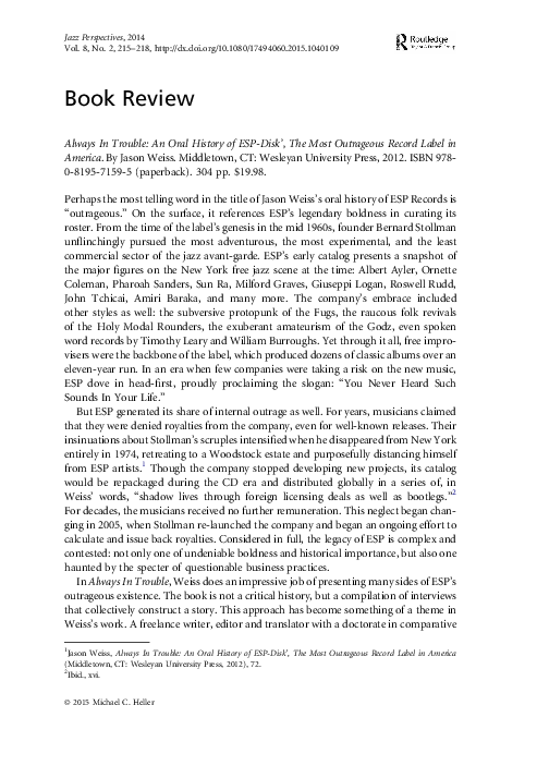 (PDF) Always in Trouble: An Oral History of ESP-DISK', The Most ...