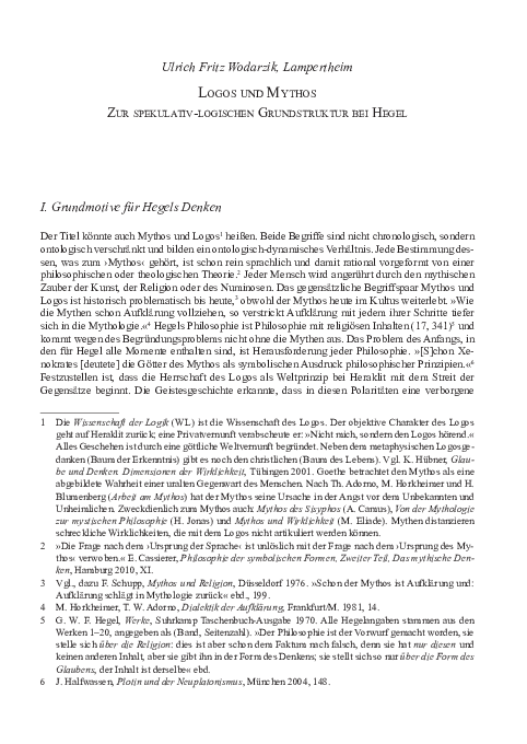 (PDF) Logos und Mythos