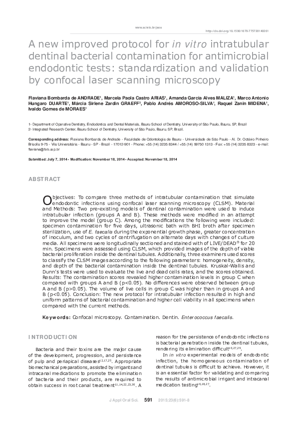 (PDF) A new improved protocol for in vitro intratubular dentinal ...