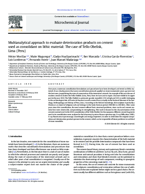 (PDF) Multianalytical approach to evaluate deterioration products on ...