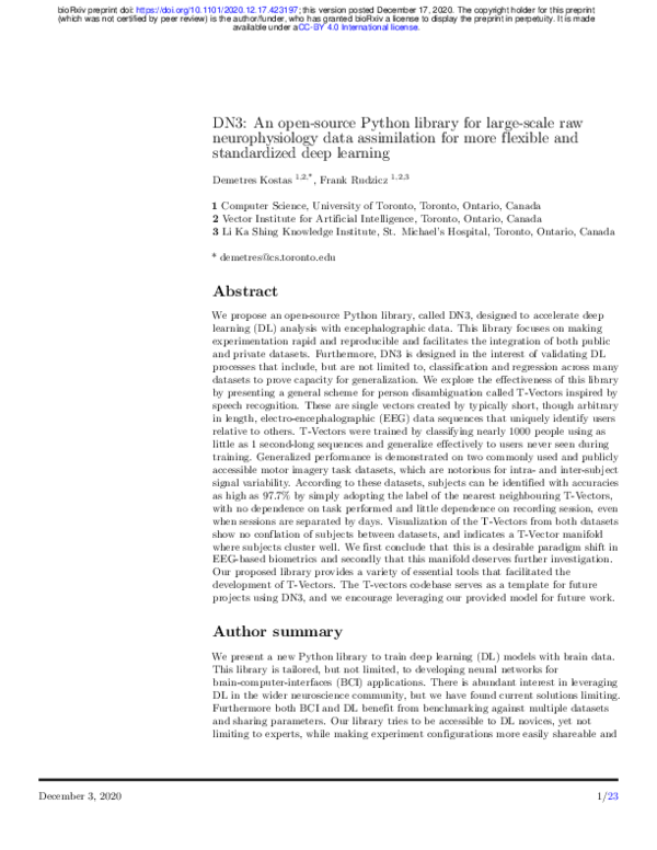 (PDF) DN3: An open-source Python library for large-scale raw neurophysiology data assimilation ...