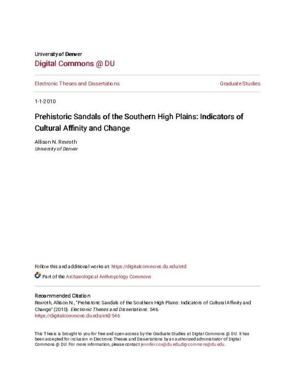 (PDF) Prehistoric sandals of the Southern High Plains: Indicators of ...