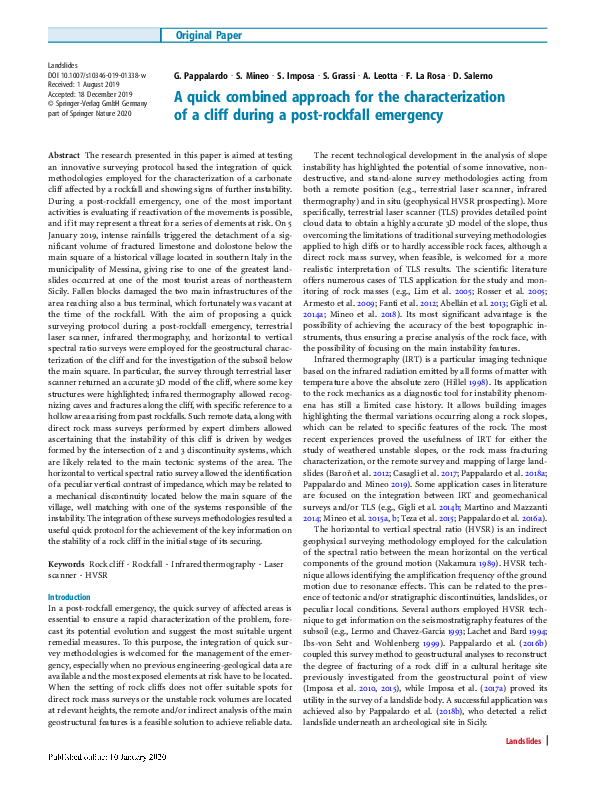 (PDF) A quick combined approach for the characterization of a cliff ...