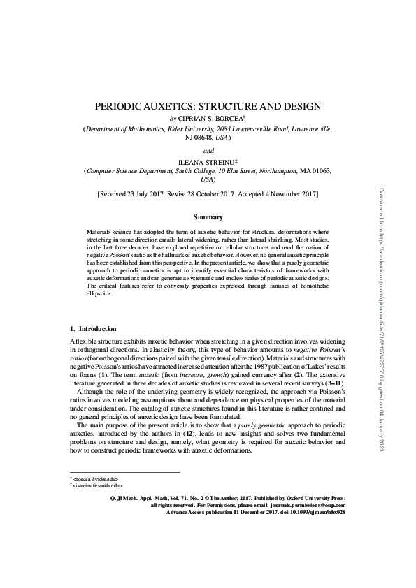 (PDF) Periodic Auxetics: Structure and Design