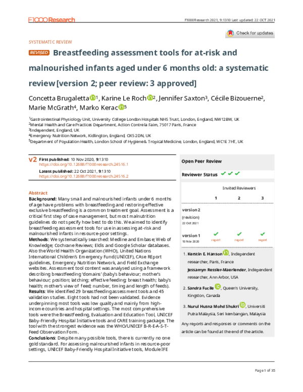 (PDF) Breastfeeding assessment tools for at-risk and malnourished ...