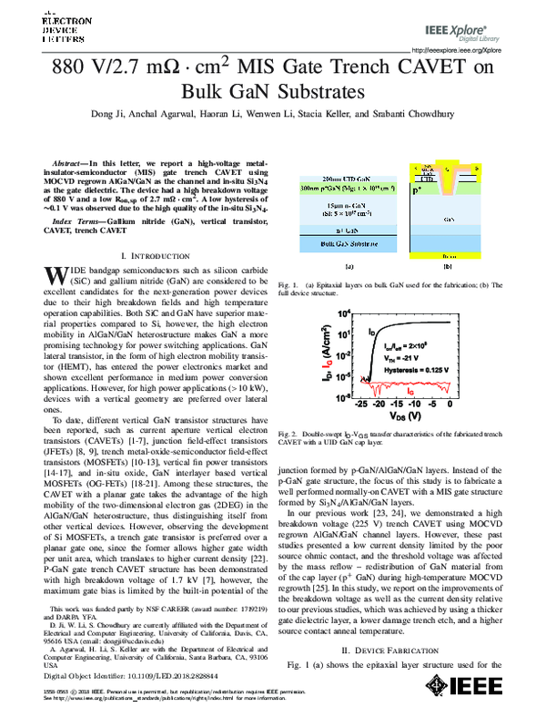 (PDF) 880 V/ $2.7~\text{m}\Omega\cdot\text{cm}^{\text{2}}$ MIS Gate ...