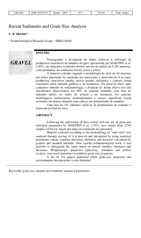 (PDF) Recent sediments and grain-size analysis
