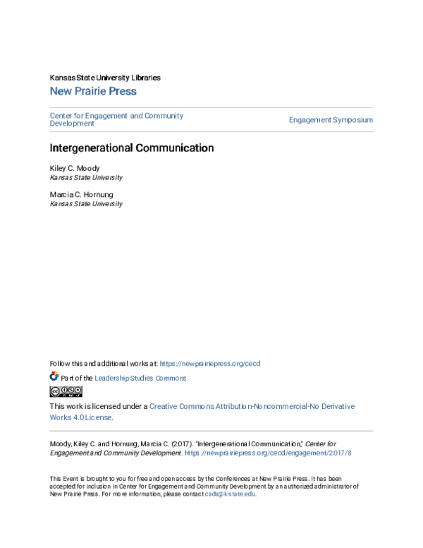 (PDF) Intergenerational Communication
