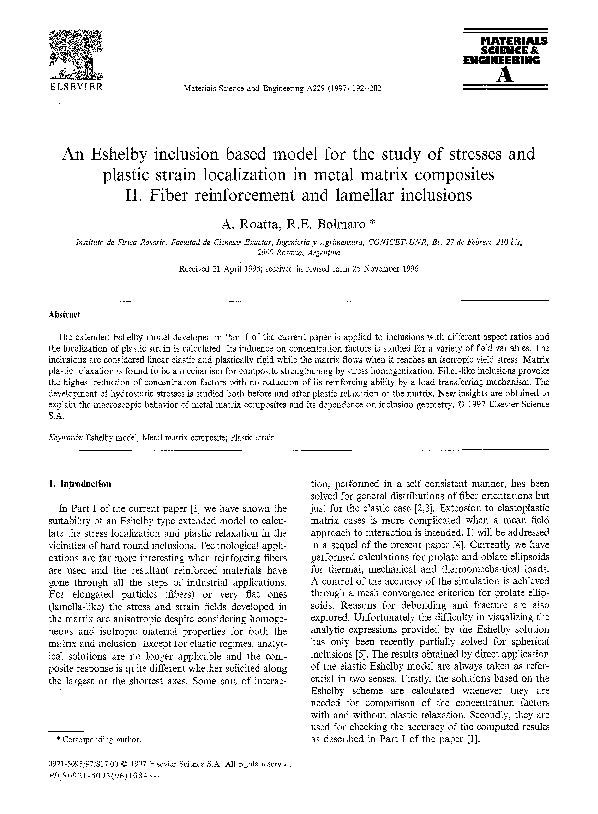 (PDF) An Eshelby inclusion based model for the study of stresses and ...