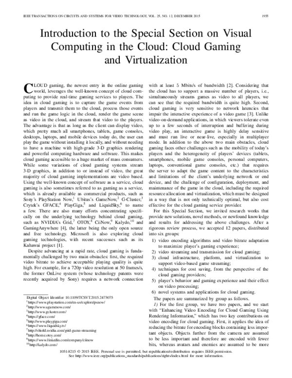 (PDF) Introduction to the Special Section on Visual Computing in the ...