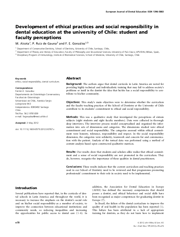 (PDF) Development of ethical practices and social responsibility in ...