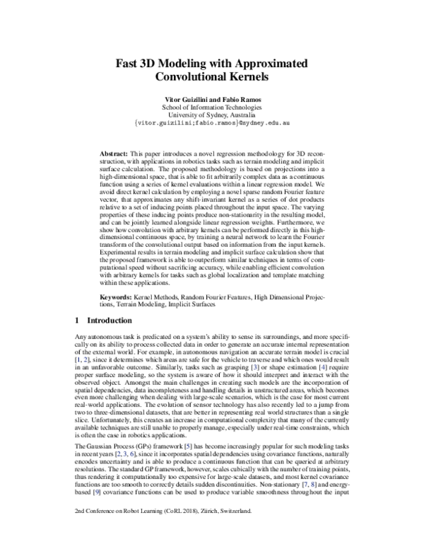 (PDF) Fast 3D Modeling with Approximated Convolutional Kernels