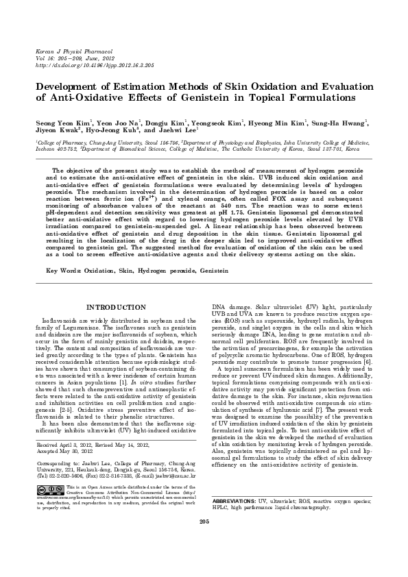 (PDF) Development of Estimation Methods of Skin Oxidation and ...
