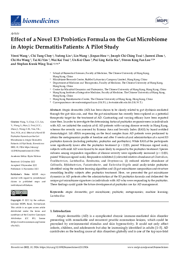 (PDF) Effect of a Novel E3 Probiotics Formula on the Gut Microbiome in ...