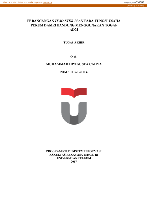 (PDF) Perancangan It Master Plan Pada Fungsi Usaha Perum Damri Bandung ...