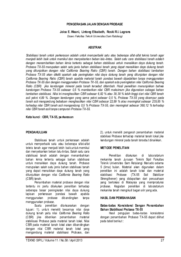 (PDF) Pengerasan Jalan Dengan Probase