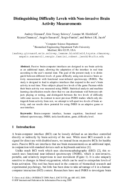 (PDF) Distinguishing Difficulty Levels with Non-invasive Brain Activity ...