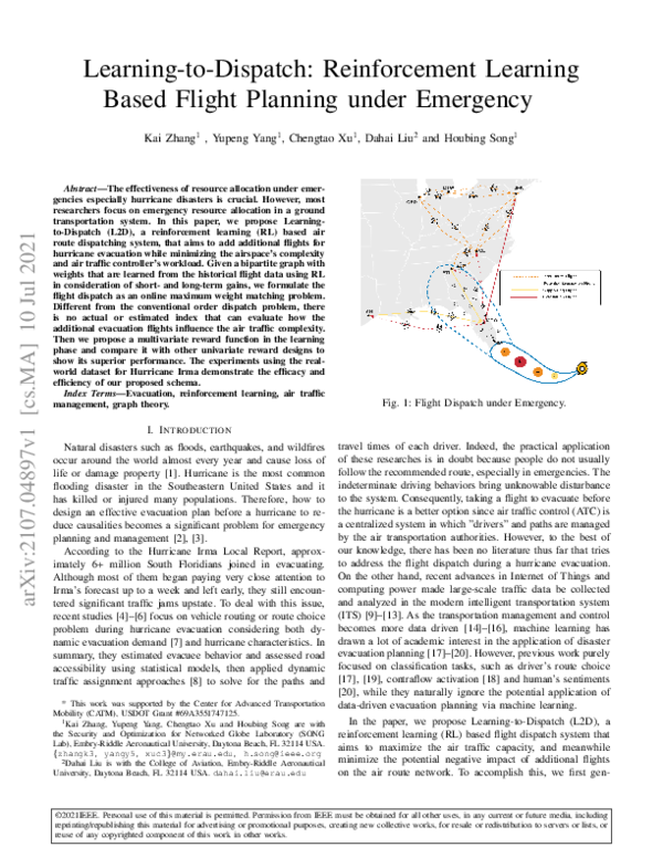 (PDF) Learning-to-Dispatch: Reinforcement Learning Based Flight Planning under Emergency ...