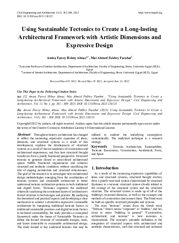 (PDF) Using Sustainable Tectonics to Create a Long-lasting ...