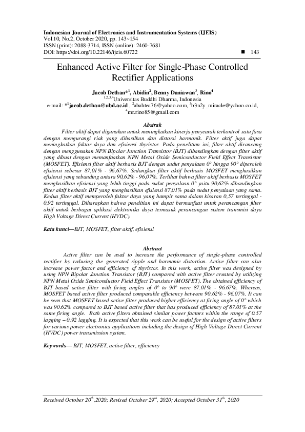 (PDF) Enhanced Active Filter for Single-Phase Controlled Rectifier ...