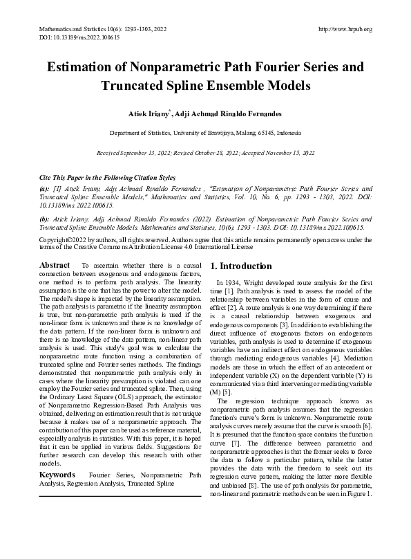(PDF) Estimation of Nonparametric Path Fourier Series and Truncated ...