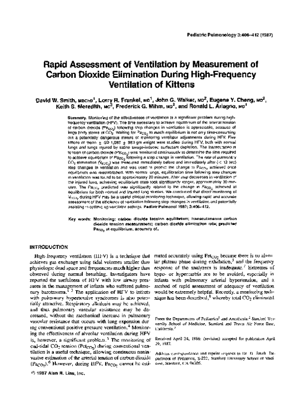 (PDF) Rapid assessment of ventilation by measurement of carbon dioxide ...