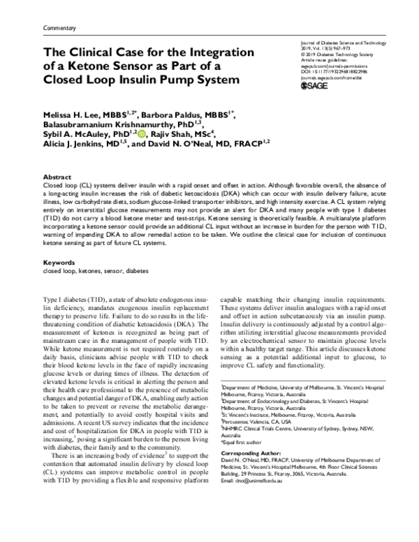 (PDF) The Clinical Case for the Integration of a Ketone Sensor as Part ...