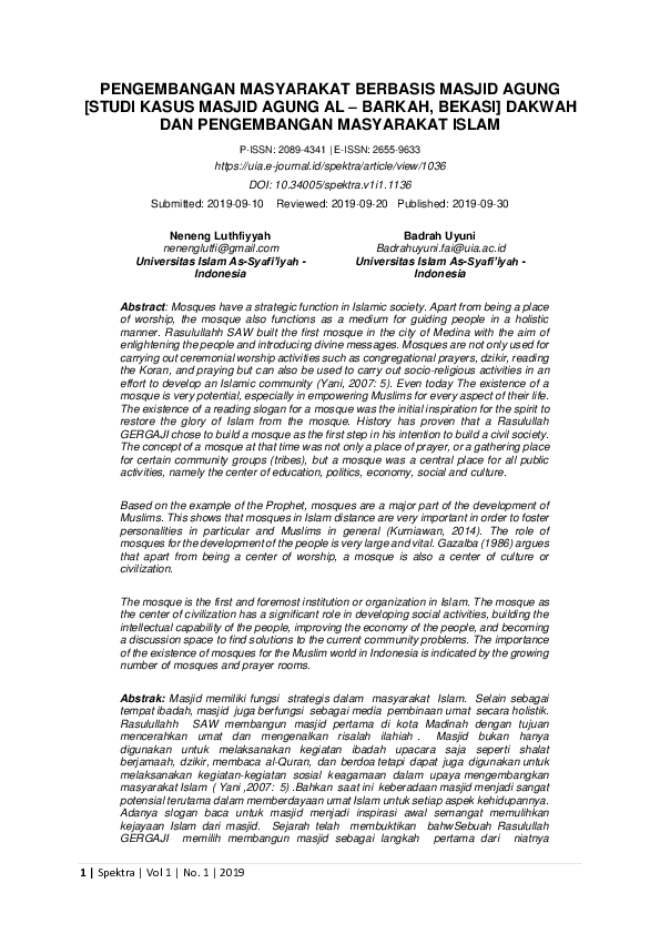 (PDF) Community Development Based on the Great Mosque [Case Study of Al ...