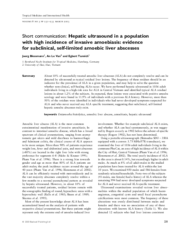 (PDF) Hepatic ultrasound in a population with high incidence of ...
