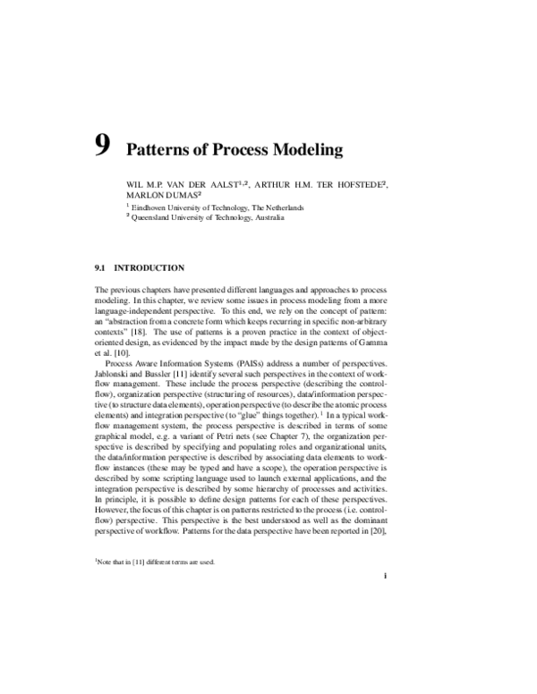 (PDF) Patterns of Process Modeling