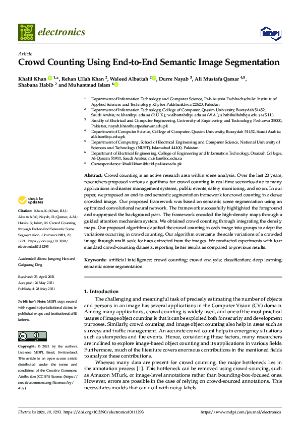 (PDF) Crowd Counting Using End-to-End Semantic Image Segmentation (PDF) Crowd Counting Using End-to-End Semantic Image Segmentation