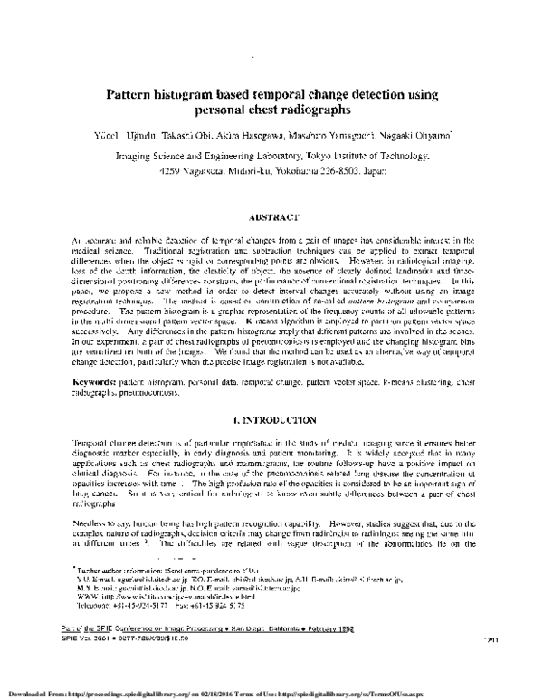 (PDF) Pattern-histogram-based temporal change detection using personal ... (PDF) Pattern-histogram-based temporal change detection using personal ...