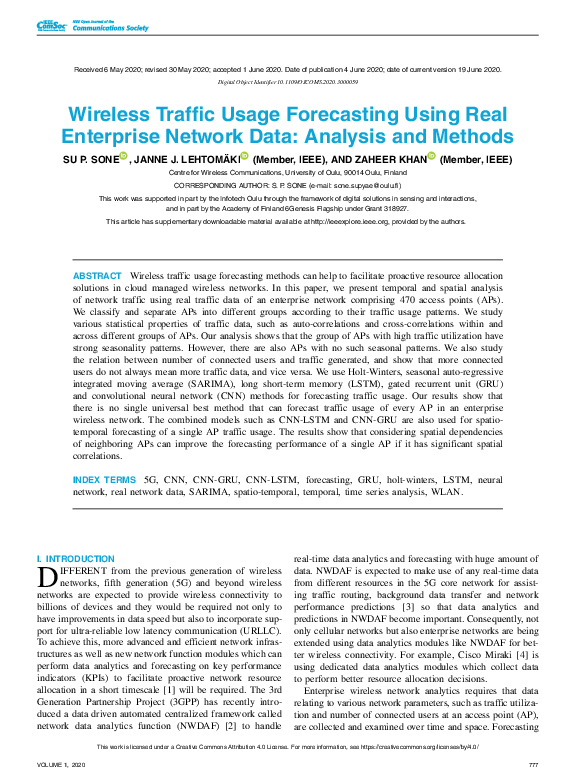 (PDF) Forecasting Wireless Traffic in Enterprise Networks