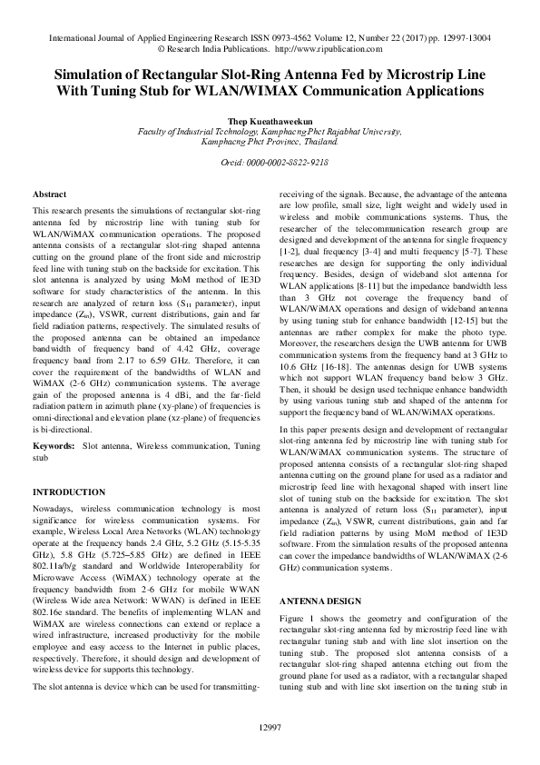 (PDF) Simulation of Rectangular Slot-Ring Antenna Fed by Microstrip ...