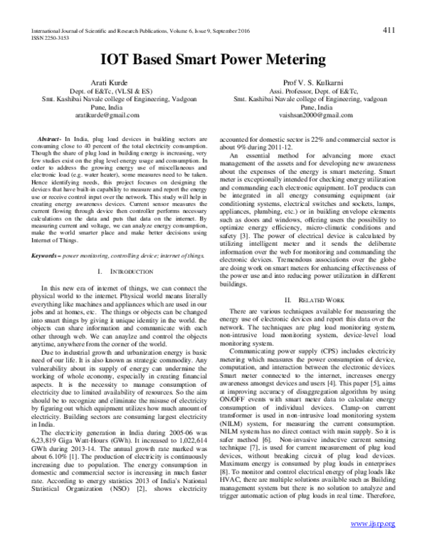(PDF) IOT Based Smart Power Metering