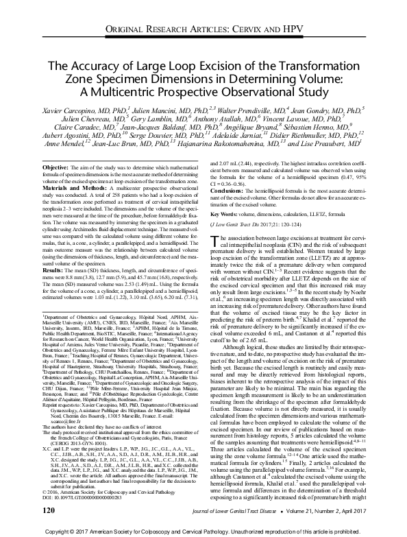 (PDF) The Accuracy of Large Loop Excision of the Transformation Zone ...