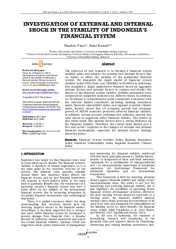 (PDF) Investigation of External and Internal Shock in the Stability of ...