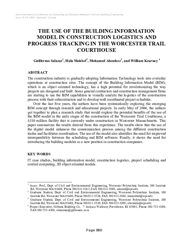 (PDF) The Use of the Building Information Model in Construction ...