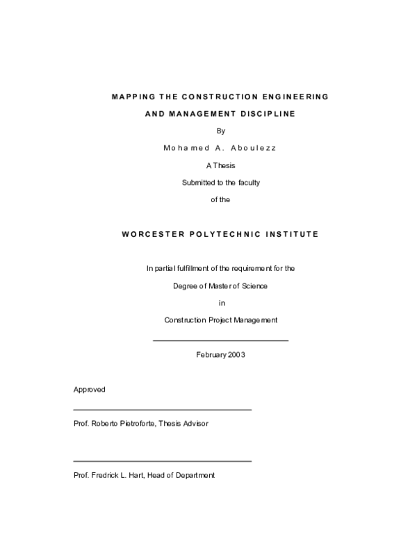 (PDF) Approved MAPPING THE CONSTRUCTION ENGINEERING AND MANAGEMENT ...