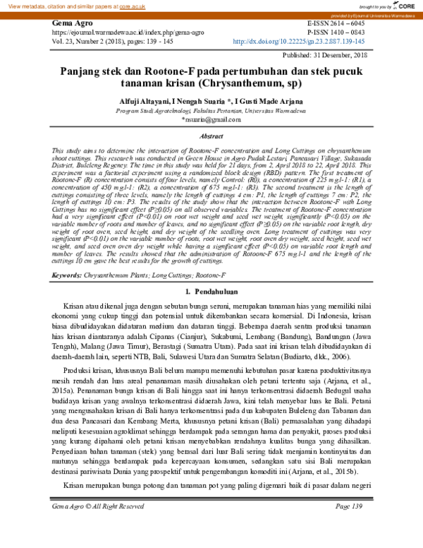 (PDF) Panjang stek dan Rootone-F pada pertumbuhan dan stek pucuk ...