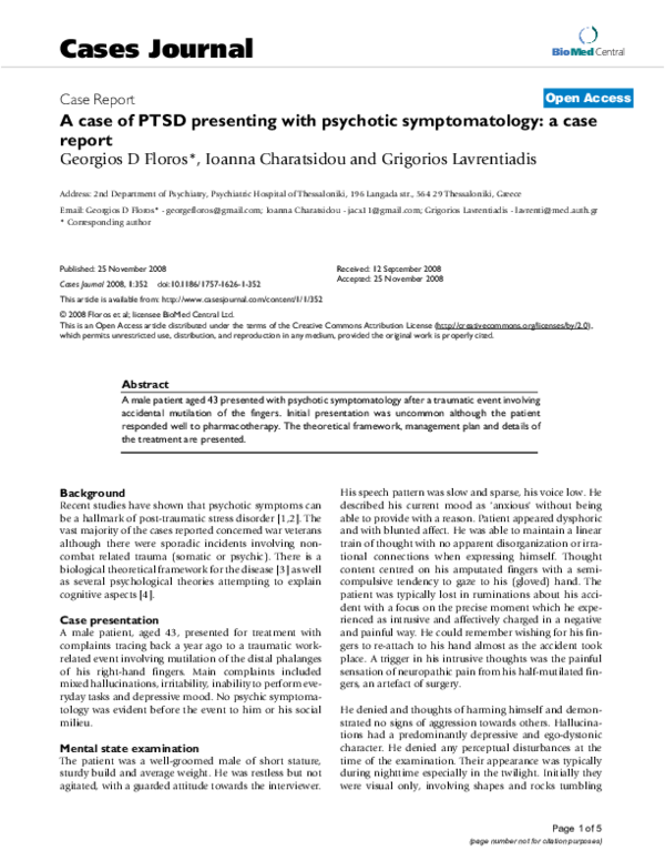 (PDF) PTSD with Psychotic Symptoms: A Case Study