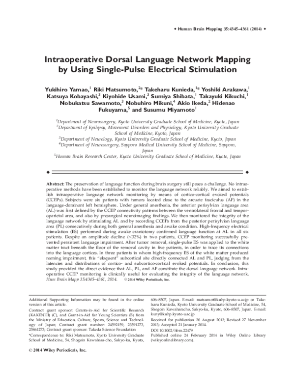 (PDF) Intraoperative dorsal language network mapping by using single ...