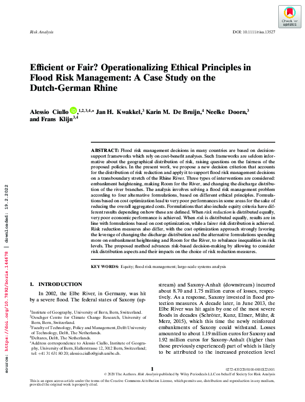 (PDF) Efficient or Fair? Operationalizing Ethical Principles in Flood ...