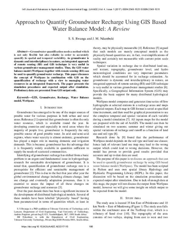 (PDF) Approach to Quantify Groundwater Recharge Using GIS Based Water ...