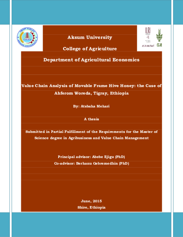 (PDF) Value chain analysis of movable frame hive honey: The case of ...