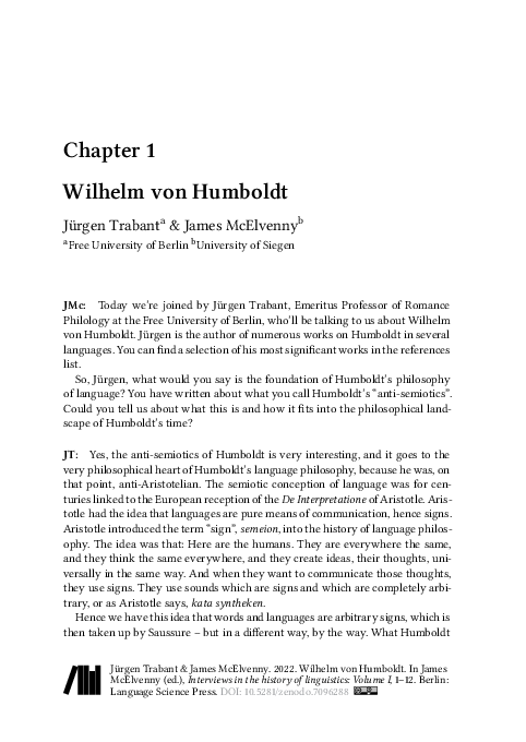 (PDF) Humboldt's Anti-Semiotics and Language Philosophy