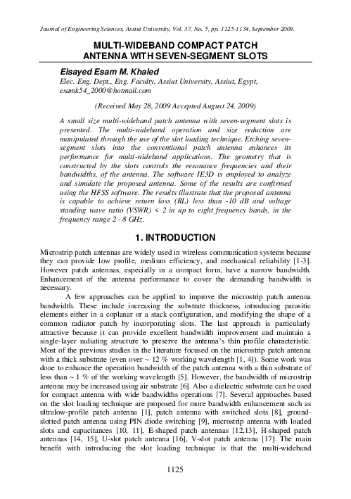 (PDF) Multi-Wideband Compact Patch Antenna with Seven-Segment Slots