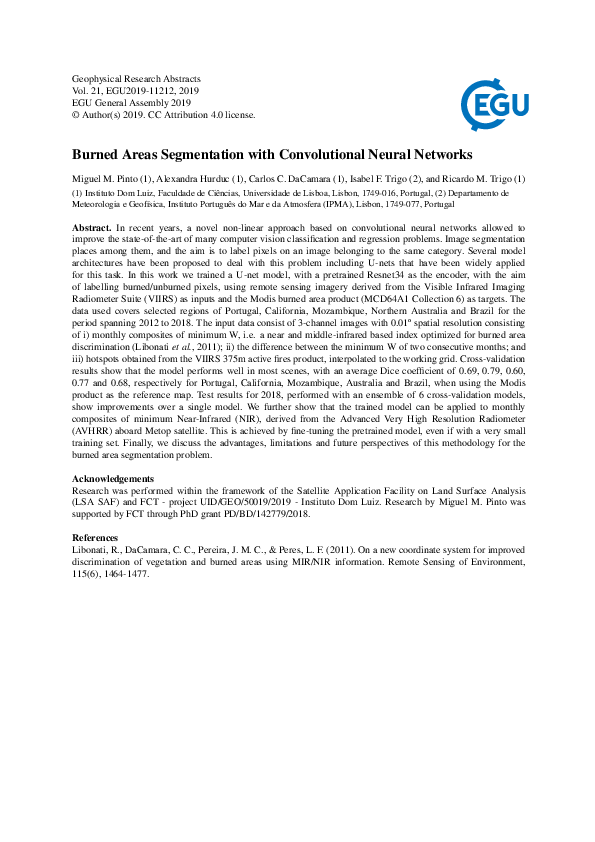(PDF) Burned Areas Segmentation with Convolutional Neural Networks